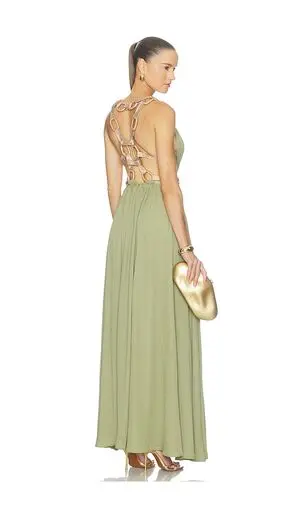 BRONX BANCO Brielle Diamond Gown In Green