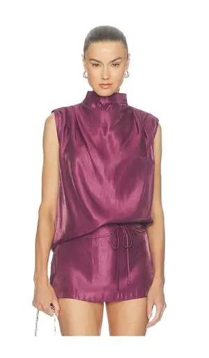 Amanda Uprichard Amanda Uprichard Sleeveless Fabienne Top In Purple. Berry