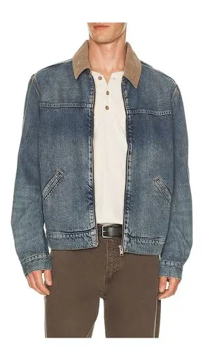FRAME Zip Trucker In Blue