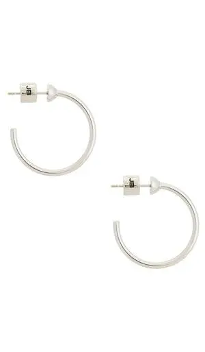 Jenny Bird Mini Icon Hoops Earring In Metallic Silver