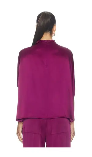 Lapointe Satin Cape Tee In Cream