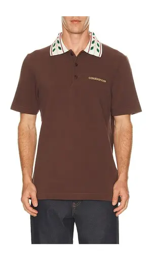 Casablanca Laurel Pique Polo - Brown