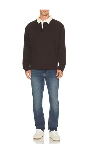 FRAME Rugby Polo Shirt In Brown