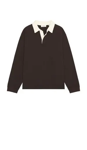 FRAME Rugby Polo Shirt In Brown