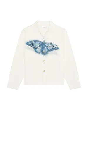 RYOKO RAIN Blurred Butterfly Button Up Shirt