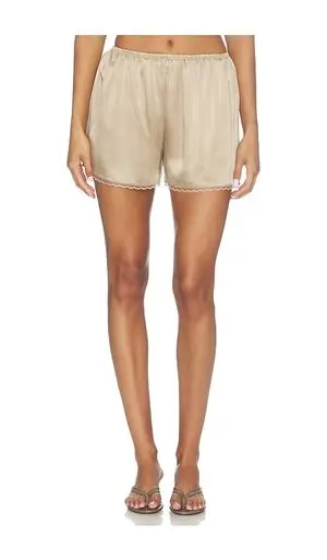 Donni. The Silk Lace Tap Short In Taupe