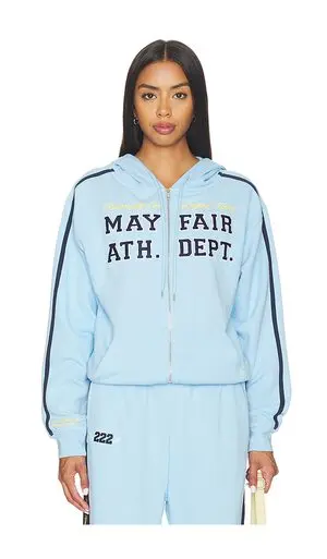 THE MAYFAIR GROUP Mayfair Athletic Dept. Zip Up Hoodie In Baby Blue