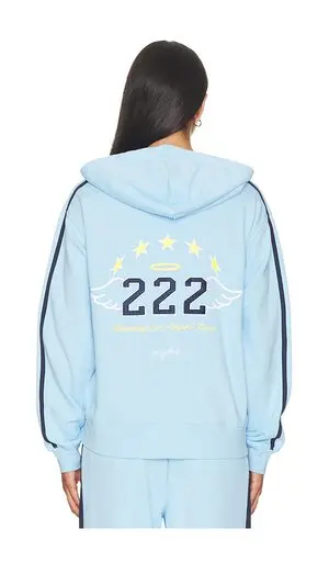 THE MAYFAIR GROUP Mayfair Athletic Dept. Zip Up Hoodie In Baby Blue