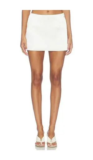 RUNAWAY THE LABEL Hartley Low Rise Mini Skirt - Ivory