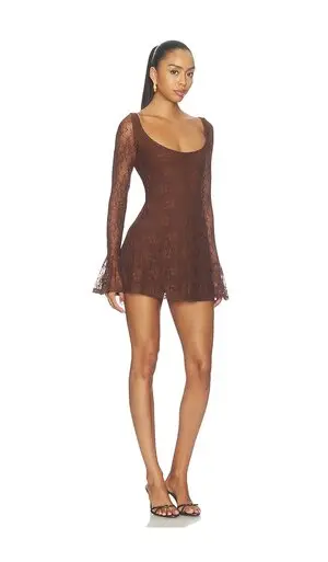 LOVERS AND FRIENDS Dylan Mini Dress In Brown
