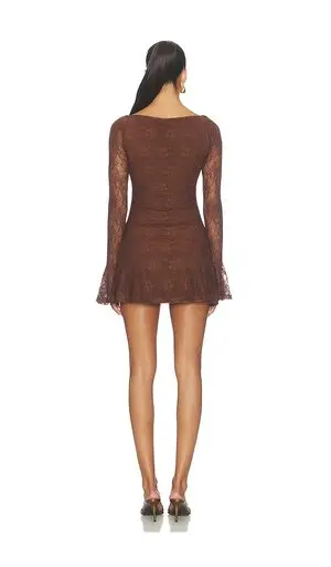 LOVERS AND FRIENDS Dylan Mini Dress In Brown