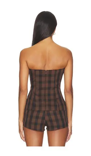 MORE TO COME Audriena Strapless Top In Brown
