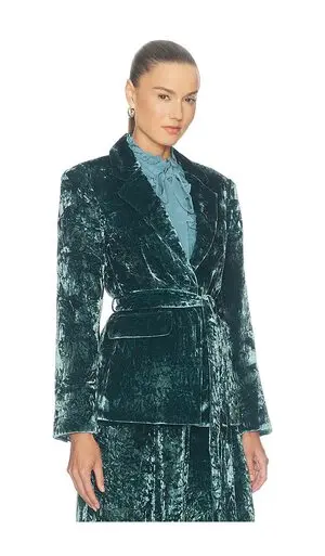 Ulla Johnson Ellery Velvet Jacket In Green