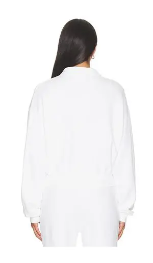 Eterne French Terry Cropped Polo Sweatshirt