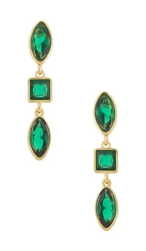 Ettika Mixed Shape Drop Earrings In Green