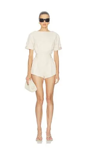 CAMILA COELHO Amalia Romper In Ivory