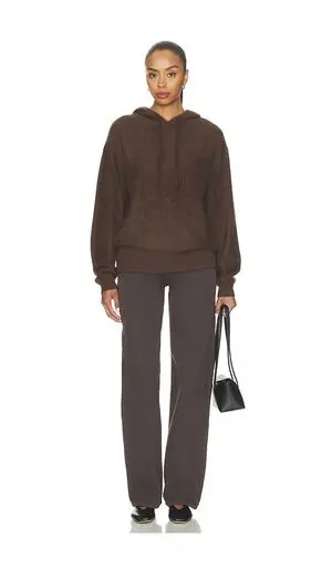 ALIGNE Illaria Brushed Wool Hoodie In Brown