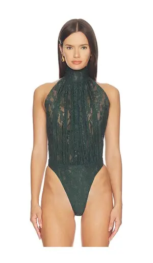 SEROYA Isola Bodysuit In Green - Evergreen