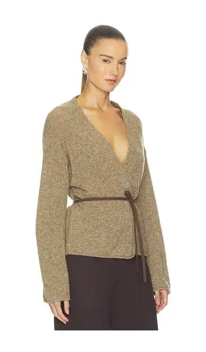 Velvet By Graham & Spencer Alina Wrap Cardigen In Brown