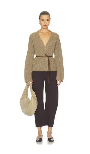 Velvet By Graham & Spencer Alina Wrap Cardigen In Brown
