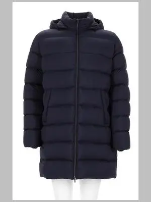 Herno Cappotto Imbottito Con Cappuccio - Blue