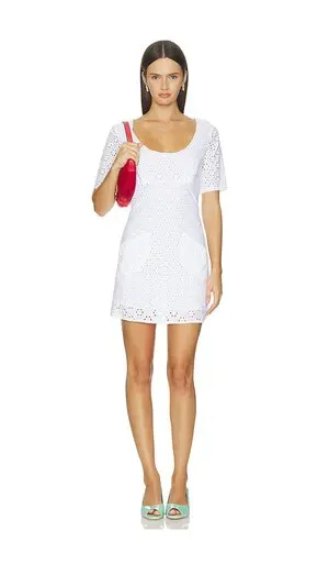Frankies Bikinis X Devon Lee Carlson Lee Eyelet Mini Dress In White