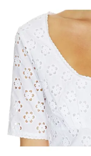 Frankies Bikinis X Devon Lee Carlson Lee Eyelet Mini Dress In White