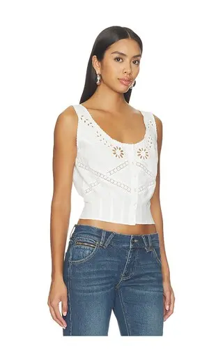 Frankies Bikinis X Devon Lee Carlson Ever Cotton Blouse In White