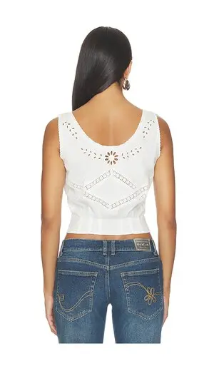 Frankies Bikinis X Devon Lee Carlson Ever Cotton Blouse In White