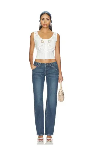 Frankies Bikinis X Devon Lee Carlson Ever Cotton Blouse In White
