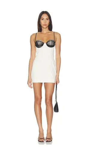 AUTEUR Petra Draped Cup Slip Dress In Cream