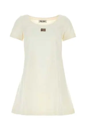 Miu Miu Cotton Mini Dress - White