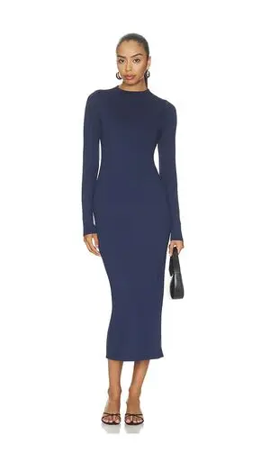 AFRM Juniper Dress In Navy - Black Iris