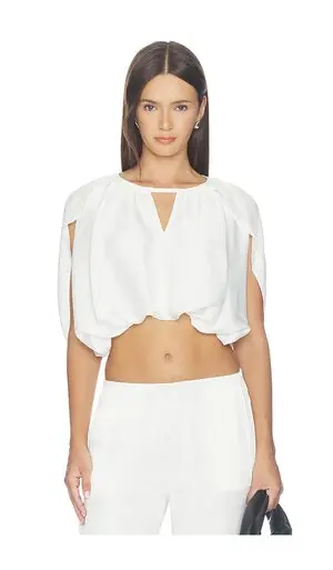 WeWoreWhat Cape Bubble Top In White - Cloud