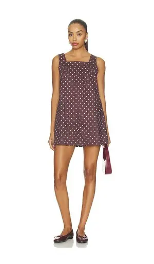 WeWoreWhat Square Neck Romper In Brown