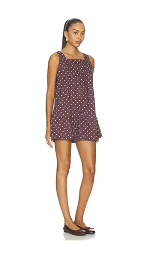 WeWoreWhat Square Neck Romper In Brown