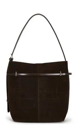VERAFIED X X Suede Belted Tote Bag In Brown