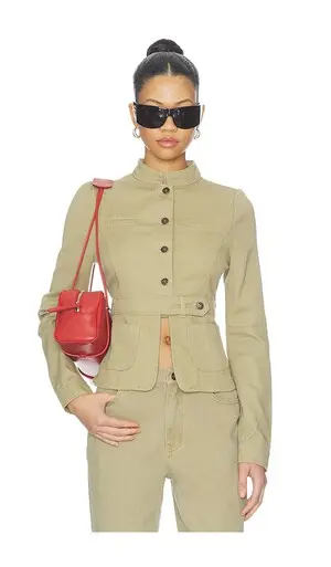 Lioness Brooklyn Denim Jacket In Brown - Camel