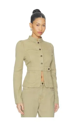 Lioness Brooklyn Denim Jacket In Brown - Camel