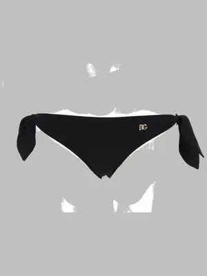 Dolce & Gabbana Slip Bikini Con Fiocchi - Black