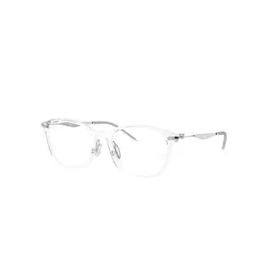 Ray-ban Rb7555 Optics Eyeglasses Frame Transparent Lenses Polarized - Silver