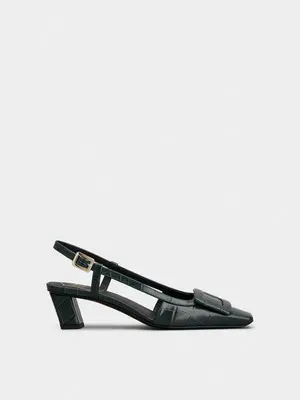 ROGER VIVIER Belle Vivier Slingback Pumps In Leather