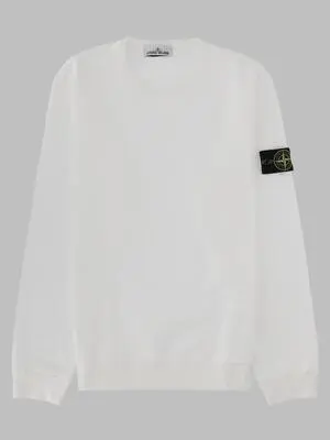 Stone Island Felpa Con Patch Logo - White