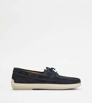 TOD'S Boat Shoes In Suede - Blue