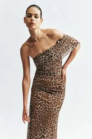 Bardot Calia Printed Mesh Maxi Dress