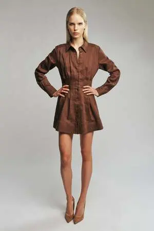 Bardot Dianna Linen Shirt Dress