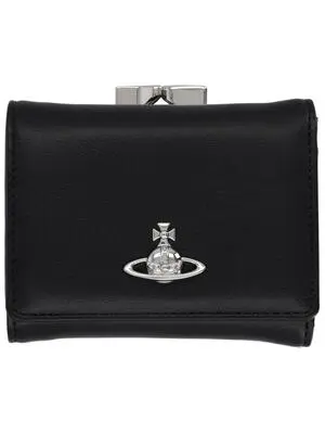 VIVIENNE WESTWOOD Portafoglio Small Frame Con Dettaglio Orb - Black