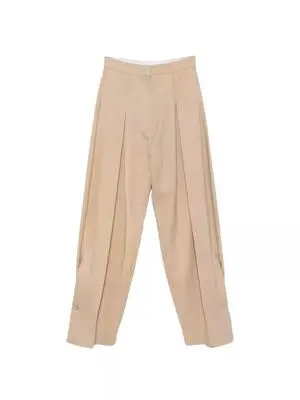 Sportmax Pleated Wide-leg Tailored Trousers - Neutrals