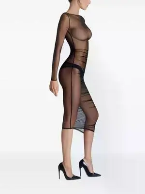 SCANDALE Nuit Fauve Ruched Midi Dress