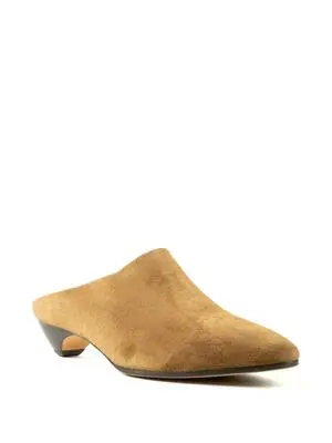 Le Monde Beryl Allegra Suede Almond-toe Mules - Brown